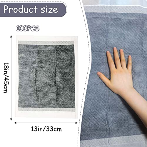 Tfwadmx 100 Pcs Rabbit Pee Pads Guinea Pig Super Absorbent Cage Liners Bunny Disposable Black Carbon Diapers Small Animal Training Accessories with Quick-Dry Surface for Chinchilla Ferret Hamster