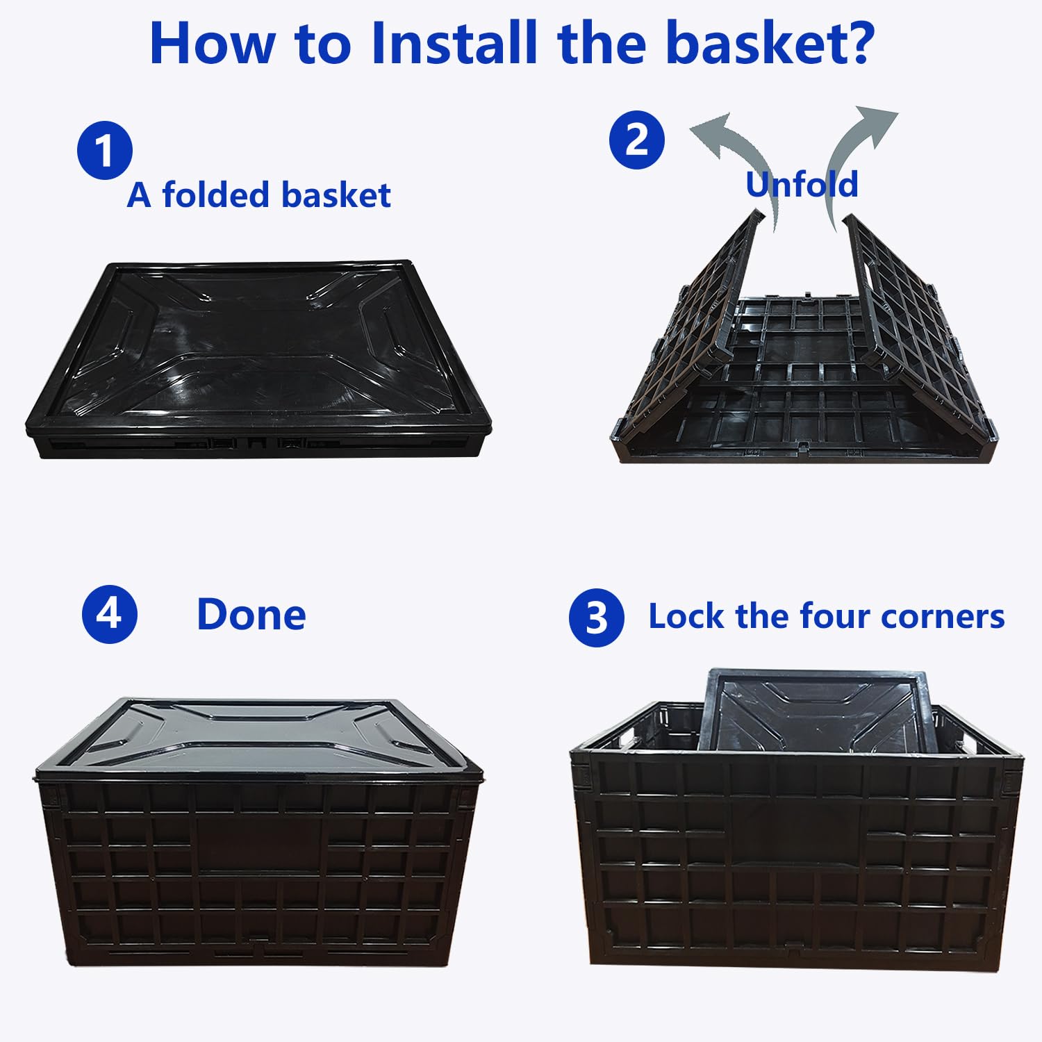 KINGSUSLAY 22 Gallon(80L) Storage Totes with Lids,HeavyDuty Stackable Containers, Large Garage Organizing Bins, XL Large Christmas Storage Box,Weather-Resistant Storage Crate (Black)
