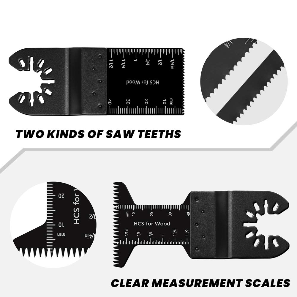 ETiME 20 Metal Wood Oscillating Multitool Quick Release Saw Blades Compatible with Fein Multimaster Porter Cable Black & Decker Craftsman Ridgid Makita Milwaukee Bosch etc