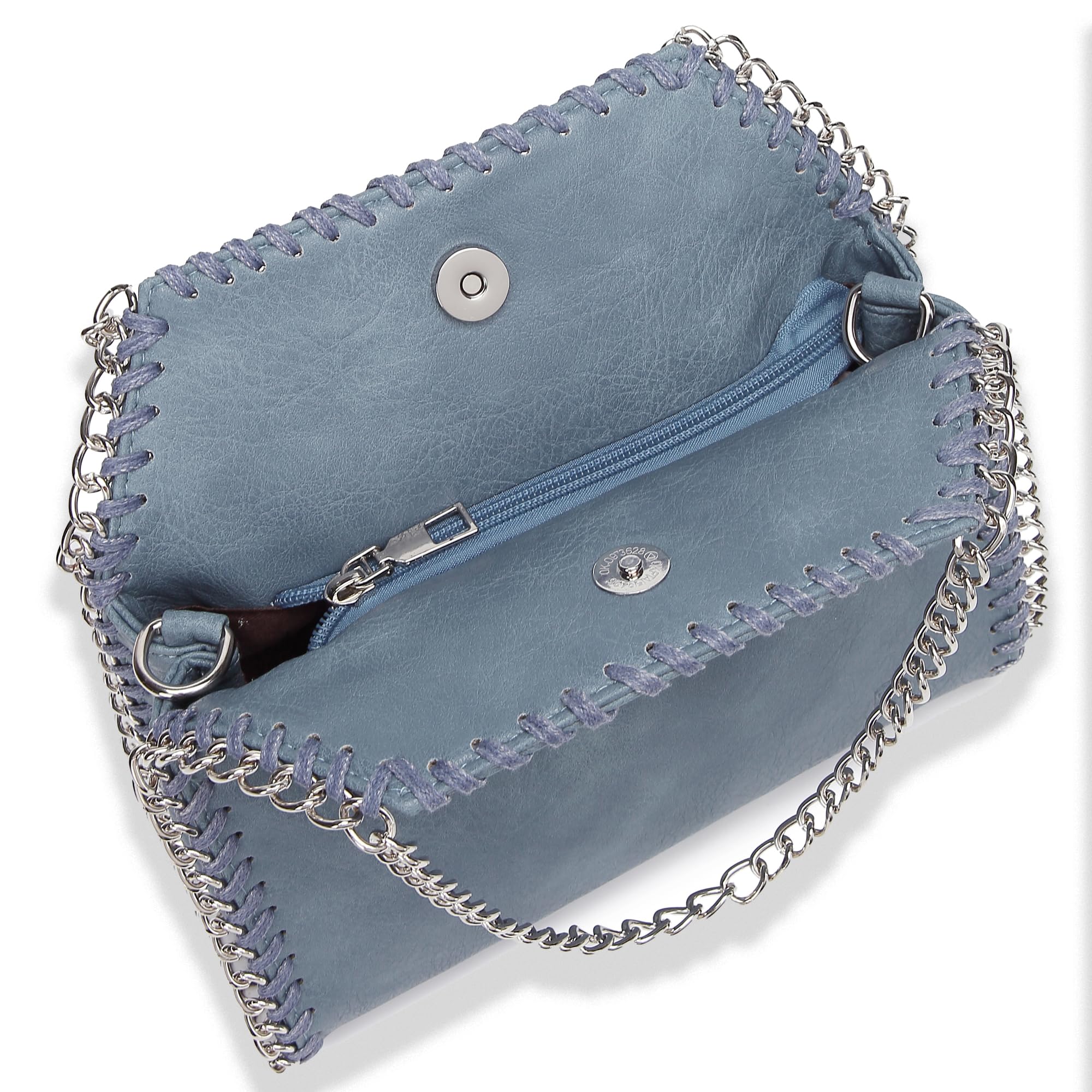 KKP Women's Textured Leather Crossbody Bag Purse Handbag