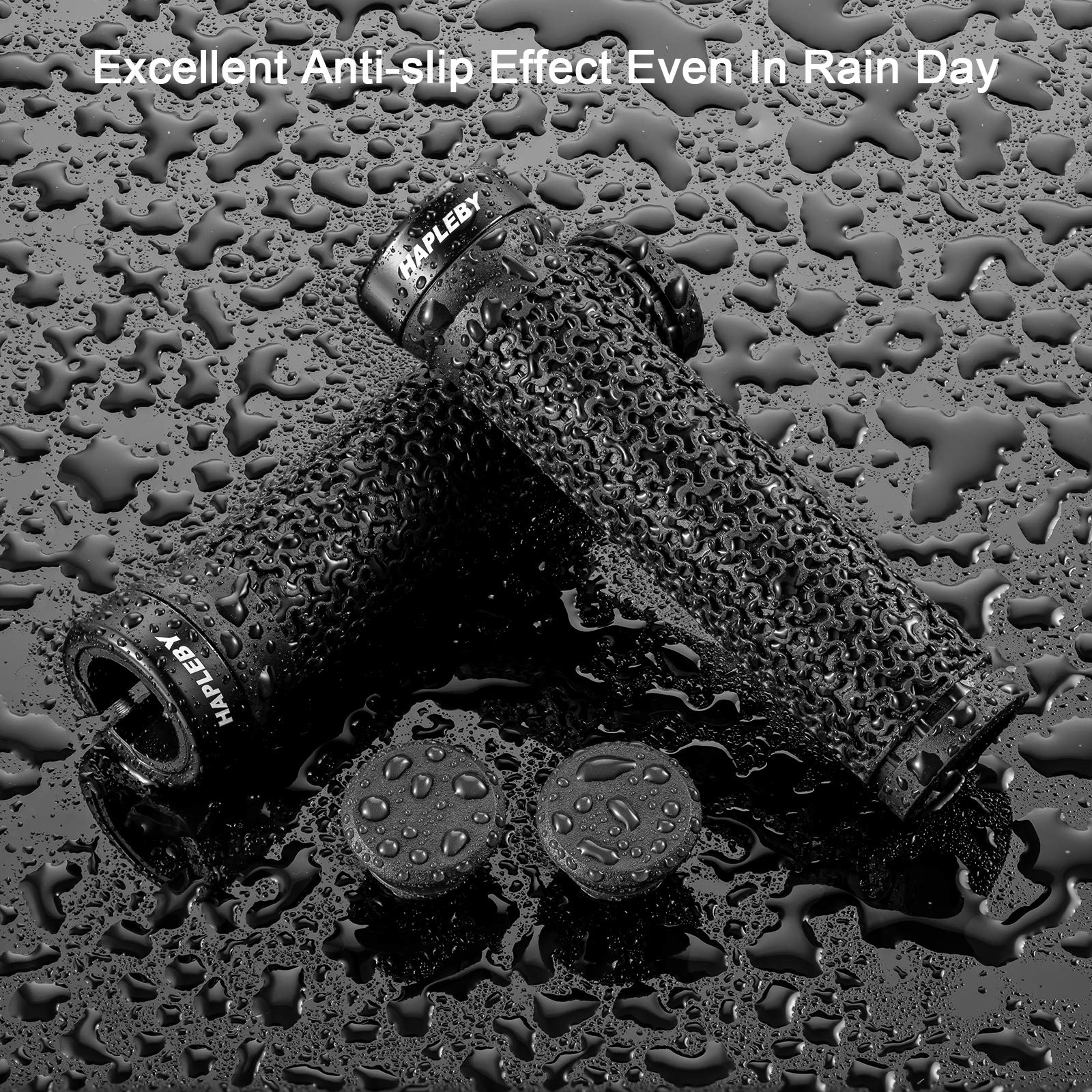 Hapleby Premium Bike Handlebar Grips, Single Lock-on Bike Grips, Professional Mountain Bicycle Handlebar Locking Grips with Anti-slip, 2PCS Screw and 2PCS Allen Wrench for Free