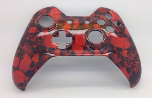 E-MODS GAMING Xbox One Original Hydro Dipped Big RED Skull Controller Shell Mod - Front Shell