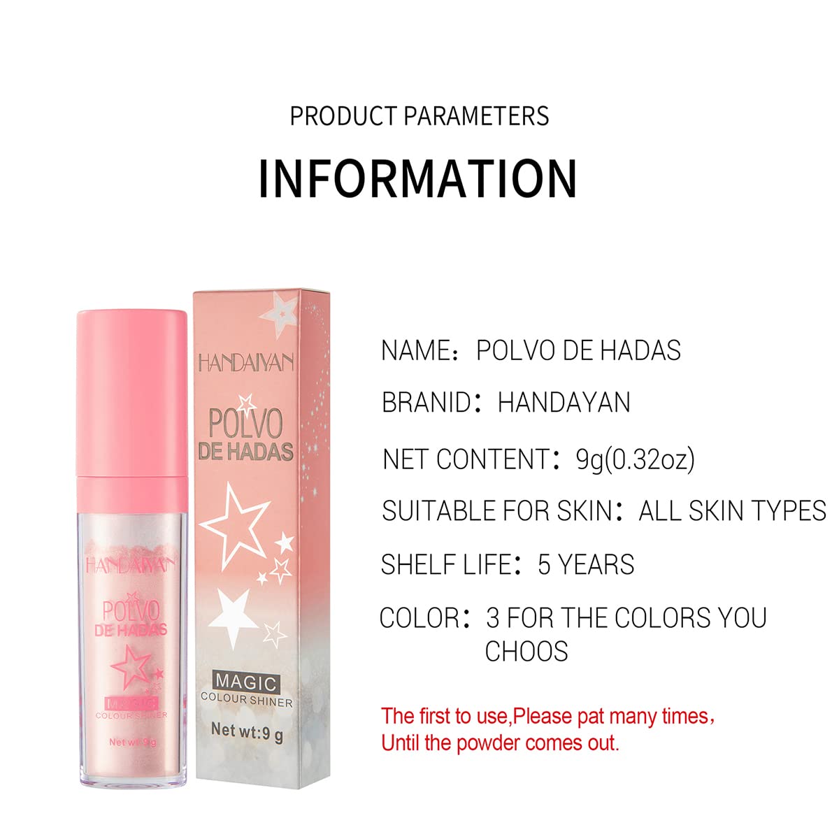 Dulele Body Glitter, Highlighter Stick Body Cheek Hair Cosmetics Contouring Shimmer Highlighter Waterproof Light Face Cosmetics Makeup Set(3 colors)