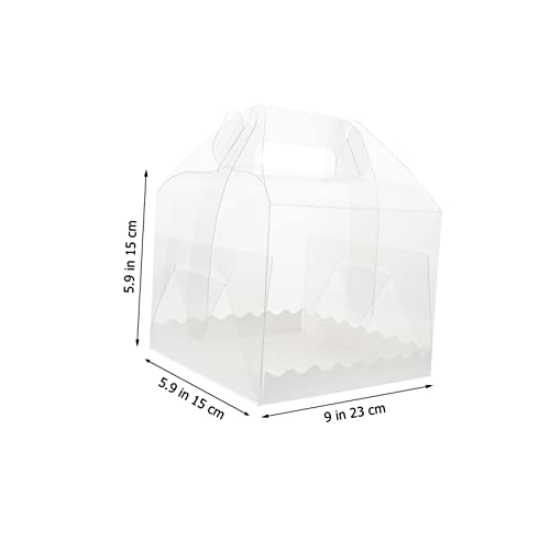 Zerodeko 10pcs Boxes Portable Cake Box Disposable Containers Food Containers Disposable Mini Boxes Bakery Boxes Containers with Lids Transparent Bakery Box Candy Packing Box Cake Container