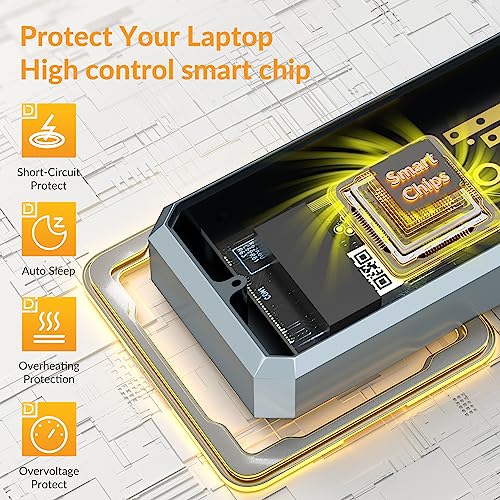 iDsonix Dual Bay M.2 Enclosure for Double M.2 NVMe SSDs 10Gbps Speed USB 3.1 Gen2 Type C NVMe Hard Drive Enclosure Adapter