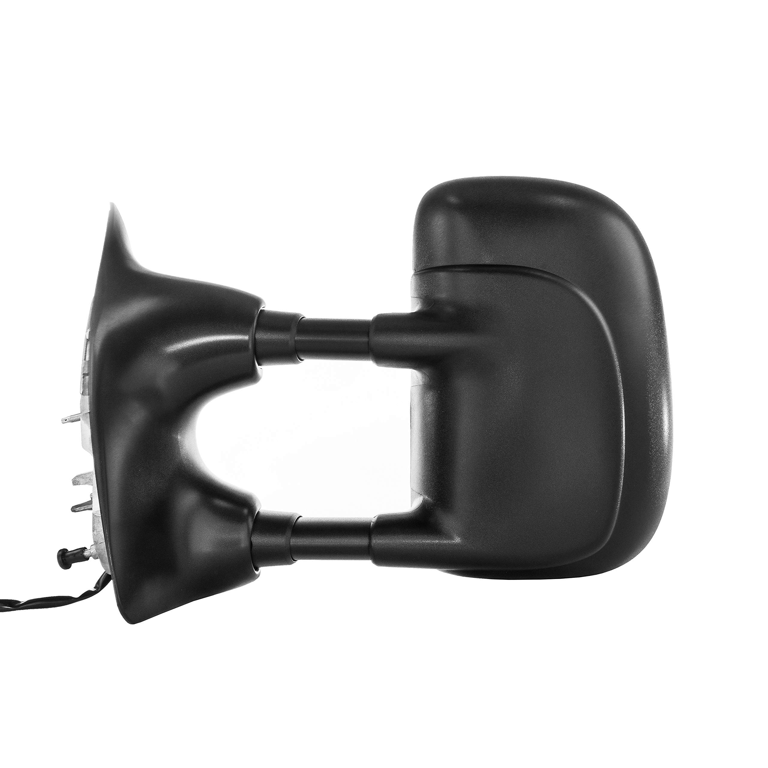 Dependable Direct Passenger Side Towing Mirror for Ford Super Duty F-250, F-350 1999-2003 Textured Non-Heated Power Adjustment Folding Telescopic Right Door Rear View Replacement FO1321196