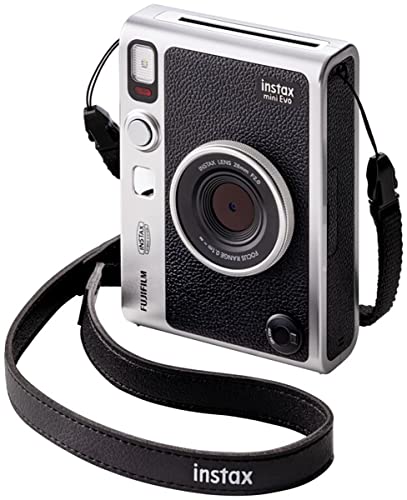 Fujifilm Instax Mini EVO Instant Camera, Compact and Portable Design, Polaroid Cameras for Photography, Built-in Selfie Mirror, Easy to Use Camera for Professional or Beginner (Renewed)