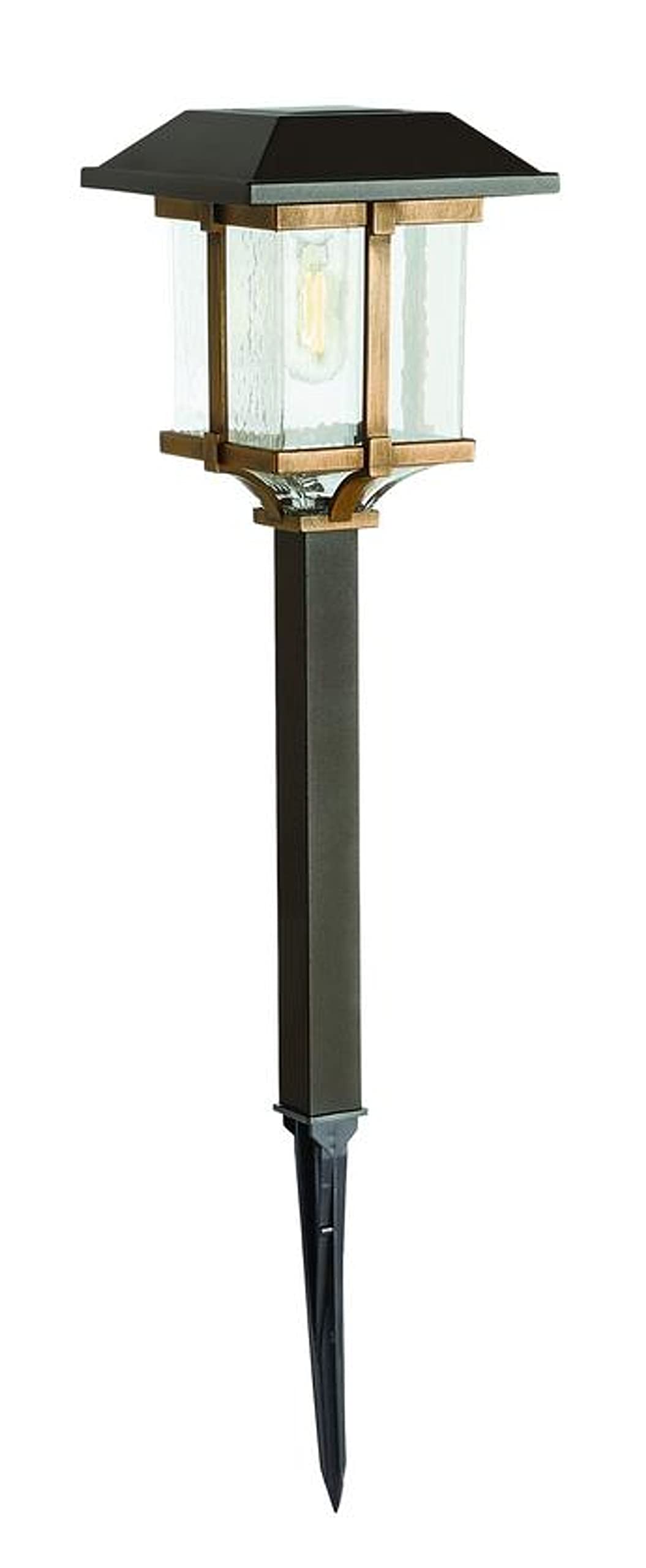 Hampton Bay Lighting 10 Lumens Solar 2-Tone Bronze and Warm Wood LED Landscape Pathway Light Set (4-Pack) (NXT-P7100-13)