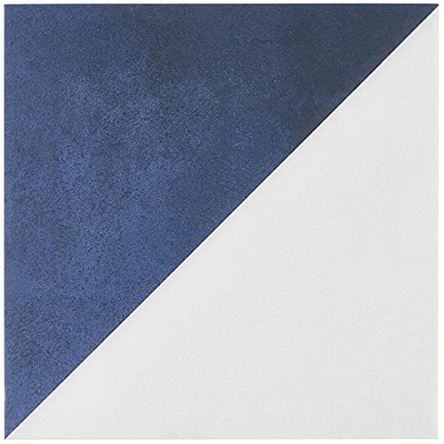 Elizabeth Sutton Cameo Dos Blue 7.87 in. x 0.37 in. Matte Porcelain Floor and Wall Tile Sample