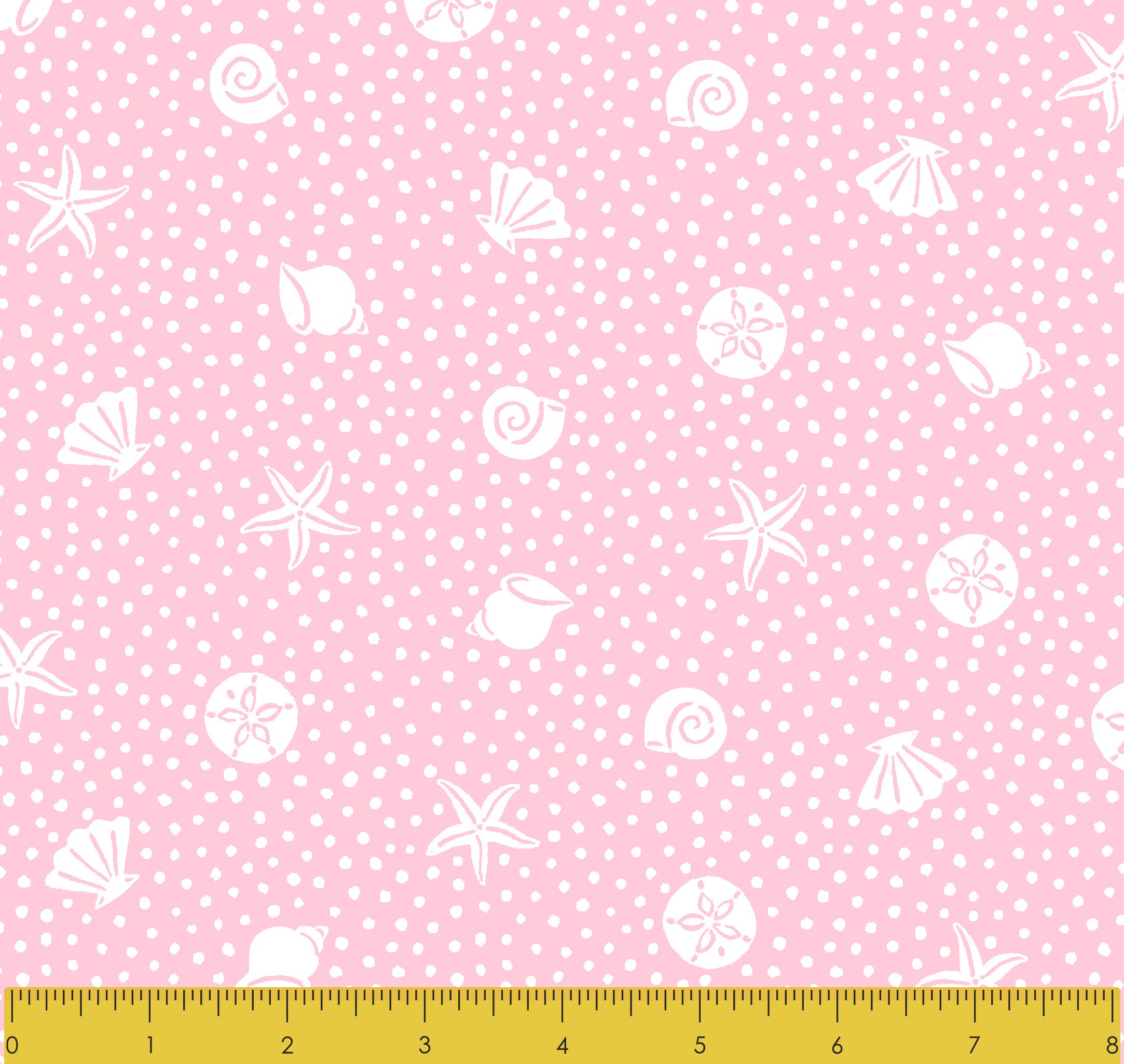 Stitch & Sparkle Fabrics, Under The Sea, Shell and Starfish Pink Cotton Fabrics, Quilt, Crafts, Sewing, Cut by The Yard, 44 Inches (SSUN004)