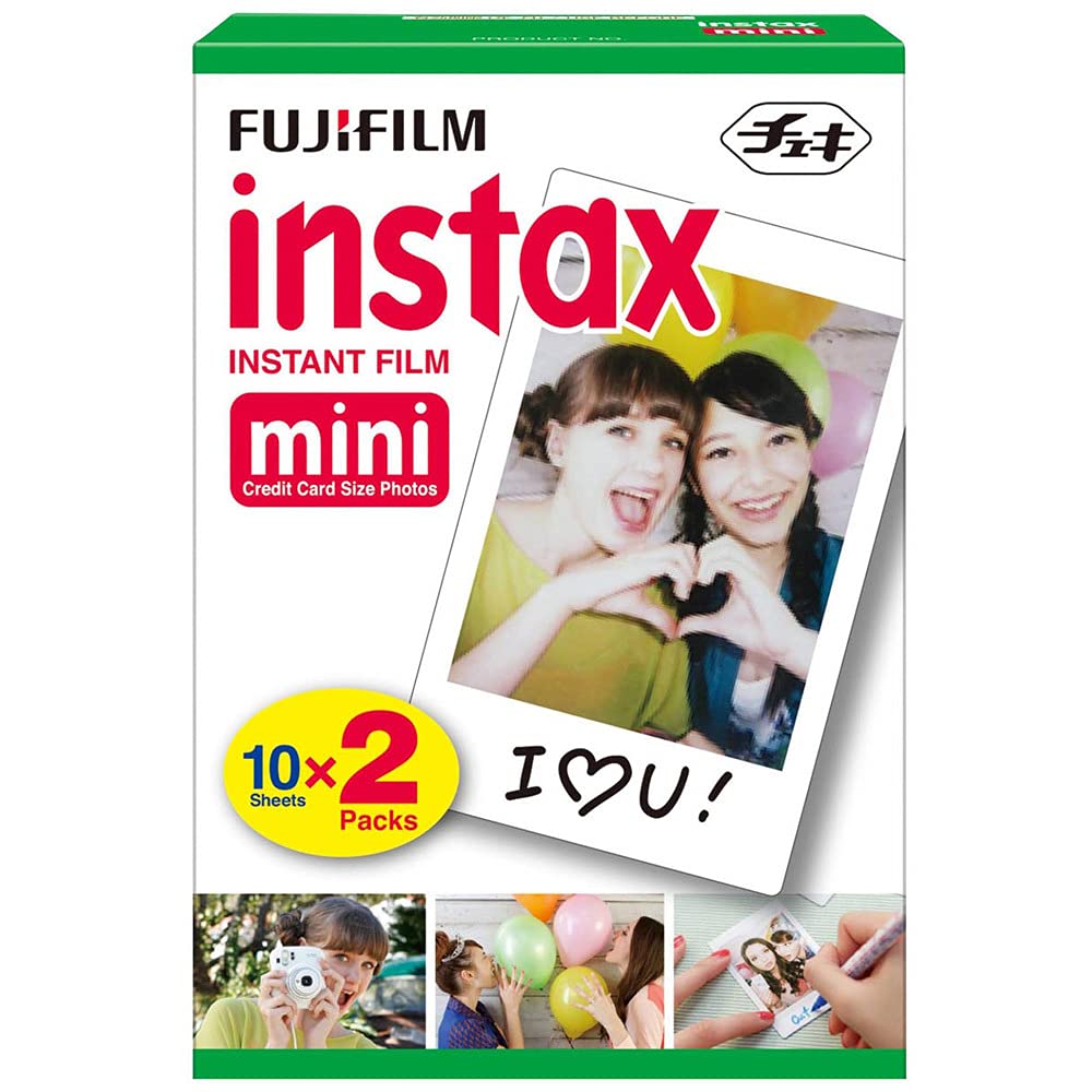 Fujifilm Instax Mini 12 with 60mm Instax Mini Lens, Lightweight and Compact (Mint Green) Bundle with Instax Film Kit and 20 Exposure (3 Items)