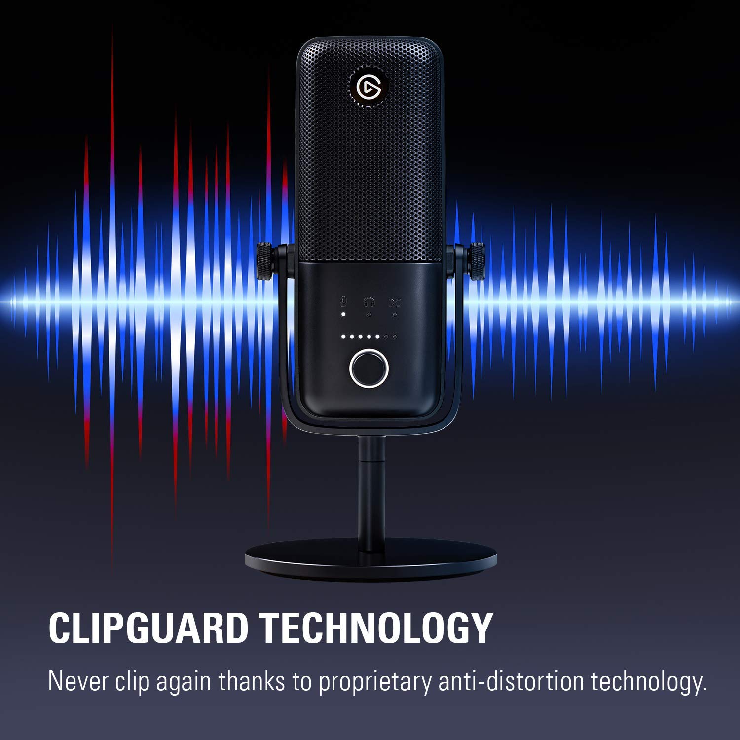 Elgato Wave:3 - USB Condenser Microphone and Digital Mixer for Streaming, Recording, Podcasting - Clipguard, Capacitive Mute, Plug & Play for PC/Mac (Renewed)
