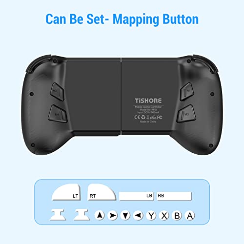 TISHORE Mobile Gaming Controller for iPhone-With a Hard Travel Case Bluetooth Wireless Gamepad 25 Hours Ultra-Long Standby- Xbox Cloud, Steam Link, PS Remote Play,GeForce Now, MFi Apple Arcade Games