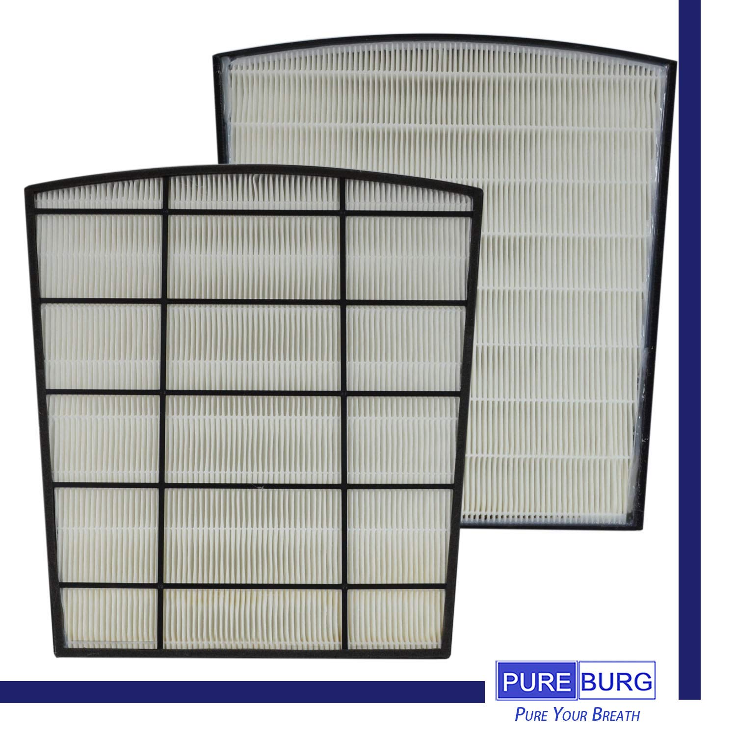 PUREBURG Replacement True HEPA Filter Set Compatible with LivePure LP-HF550 LP-PF150 Fits LivePure LP550TH Bali Multi-Room Air Purifier,H13 Activated Carbon