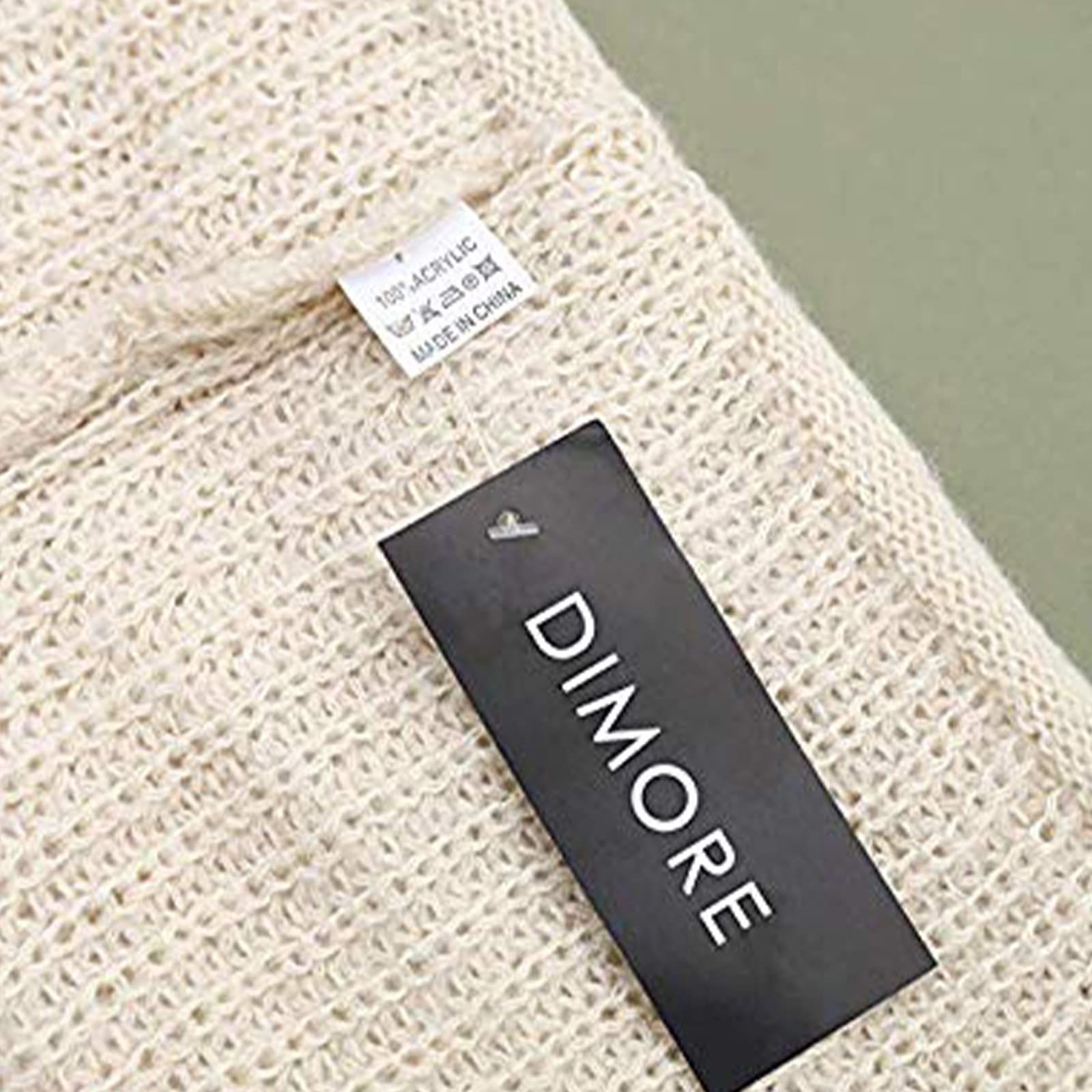 Dimore Women Winter Knit Infinity Scarf Circle Loop Scarf Beanie Set Thick Neck Warmer Scarf (Beige)