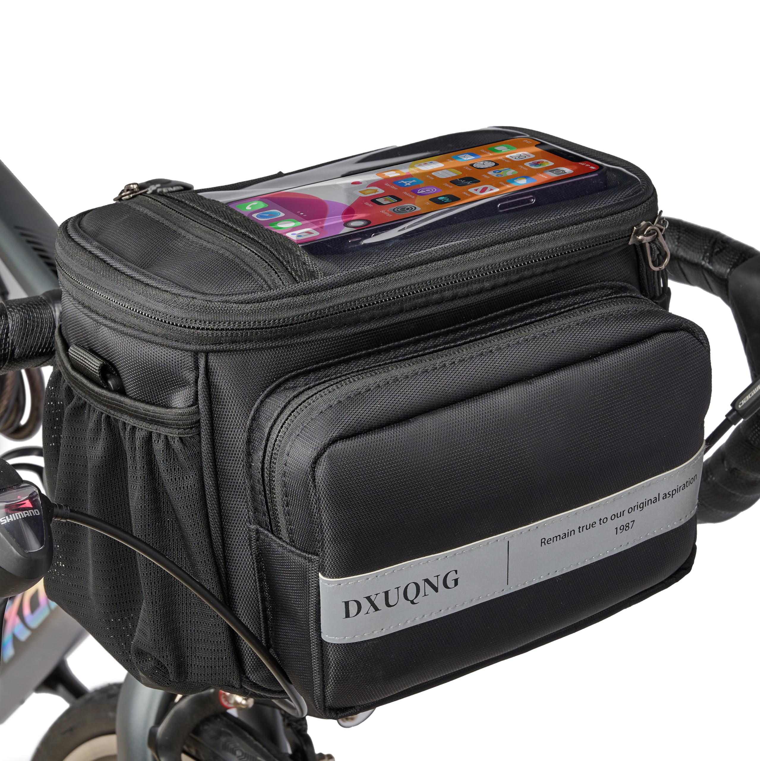 DXUQNG Bike Handlebar Bag,High-capacity Bicycle Front Storage Pouch Bag,Bottom plate design for more stable dispersion of gravity