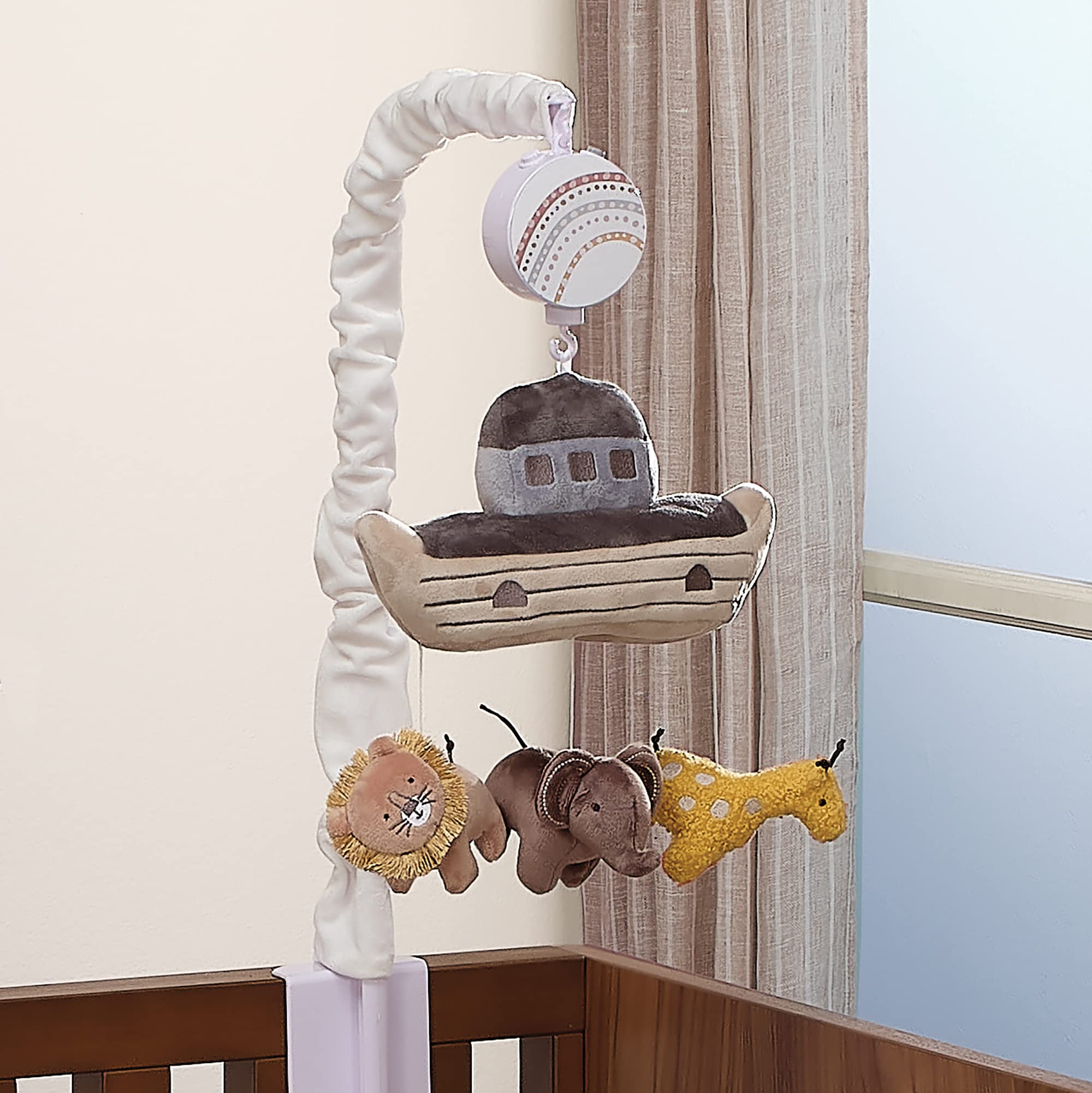 Lambs & Ivy Baby Noah Ark with Animals Musical Baby Crib Mobile Soother Toy
