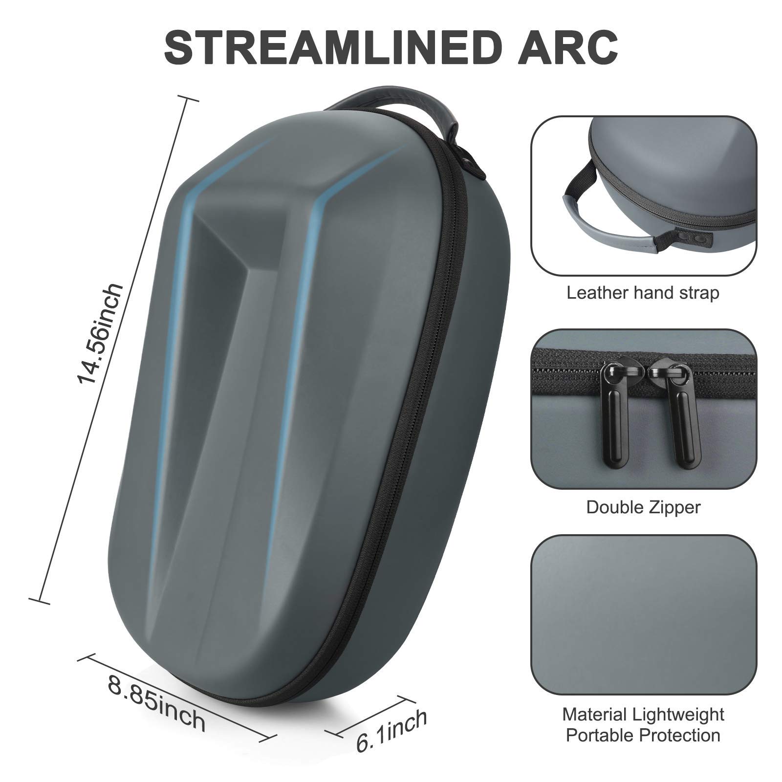 Hard Carrying Case for Oculus Quest 2 Head Elite Strap and All-in-one VR Headset Storage Bag Modern Travel Case fit Meta Quest 2 Accessories(Grey)
