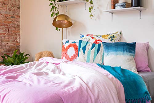 Refinery29 | Emerie Bedding Collection | Modern Reversible Luxury Ultra Soft Cotton Comforter, All Season Premium 4 Piece Set, Design for Home Hotel Décor (Full/Queen, Purple)