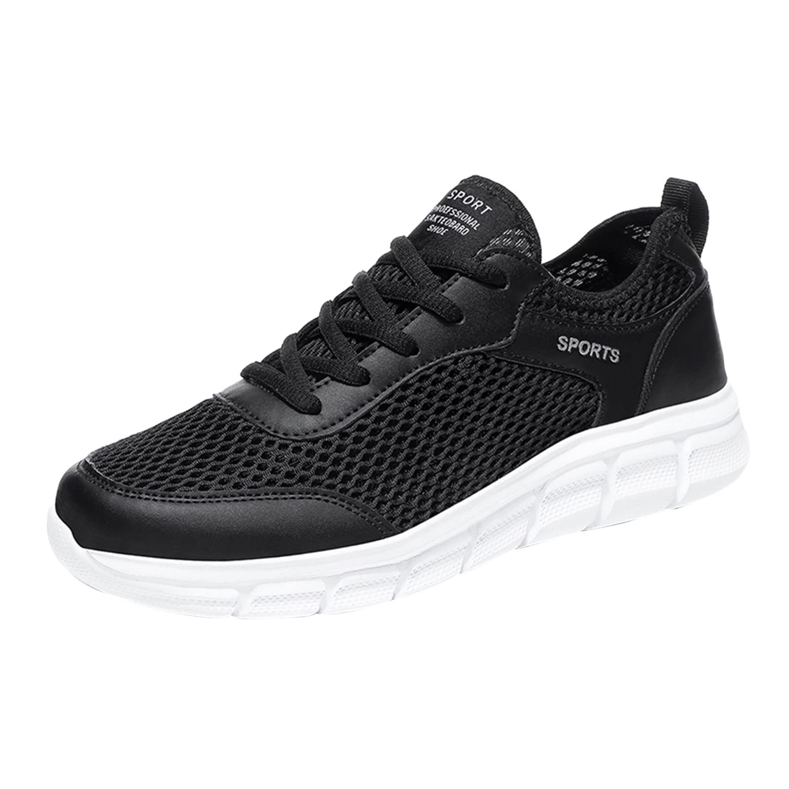 FASDNENDYS Fashion Summer Men Breathable Mesh Flat Elastic Casual Shoes Mens Shoes 501 Sneaker White