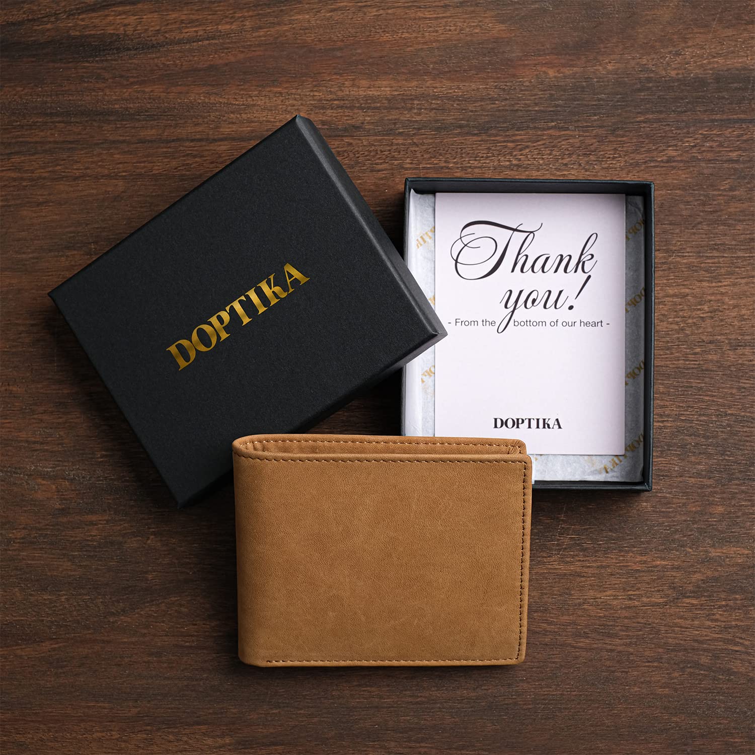 Doptika Engraved Bifold Wallet - Wallet For Son From Mom - Rfid Wallet For Men - Wallet For Men Rfid Blocking - Leather Wallets For Men - Wallet For Men Son Gifts From Mom To My Son Wallet From Mom