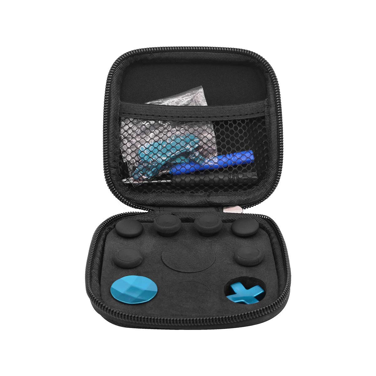 E-MODS GAMING 12 in 1 - Metal Mod 6 Swap Thumbsticks Joysticks, 4 Paddles & 2 Dpads with Open Tool for Xbox One Elite Controller -Model 1698(Blue)