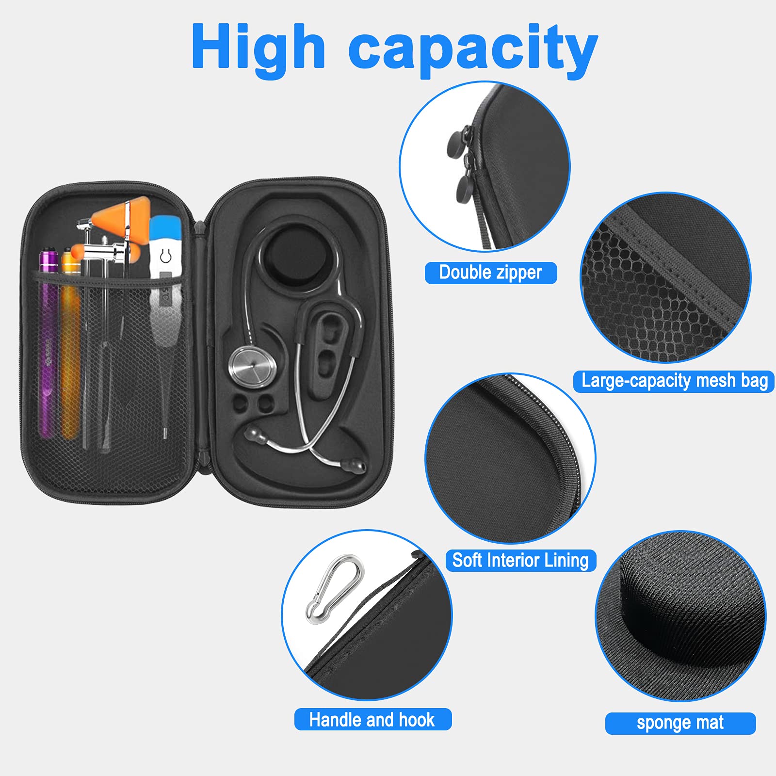 ZLiT Carrying Stethoscope Case,Shockproof Travel Portable Stethoscope Bag Compatible with 3M Littmann Stethoscope Fit for Nurses,Doctor and Medical Students