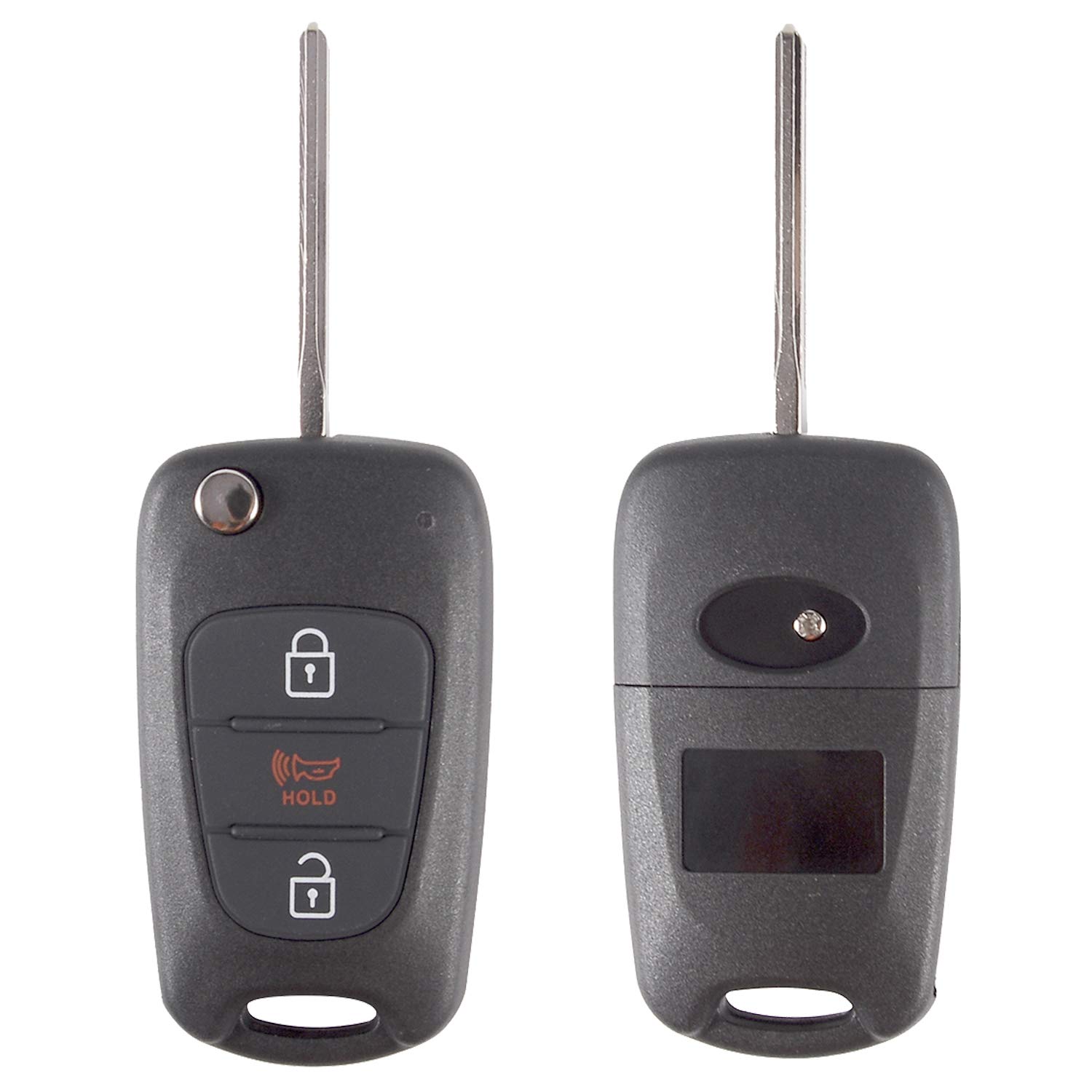 FEBRYTOLD 2 Pcs Remote Key Shell for Kia, 3 Buttons Flip Key Fob Remote Shell with Blade for 2012-2014 Kia Rio 2010-2013 Kia Soul and 1 Pcs Screwdriver (Only Key Shell)