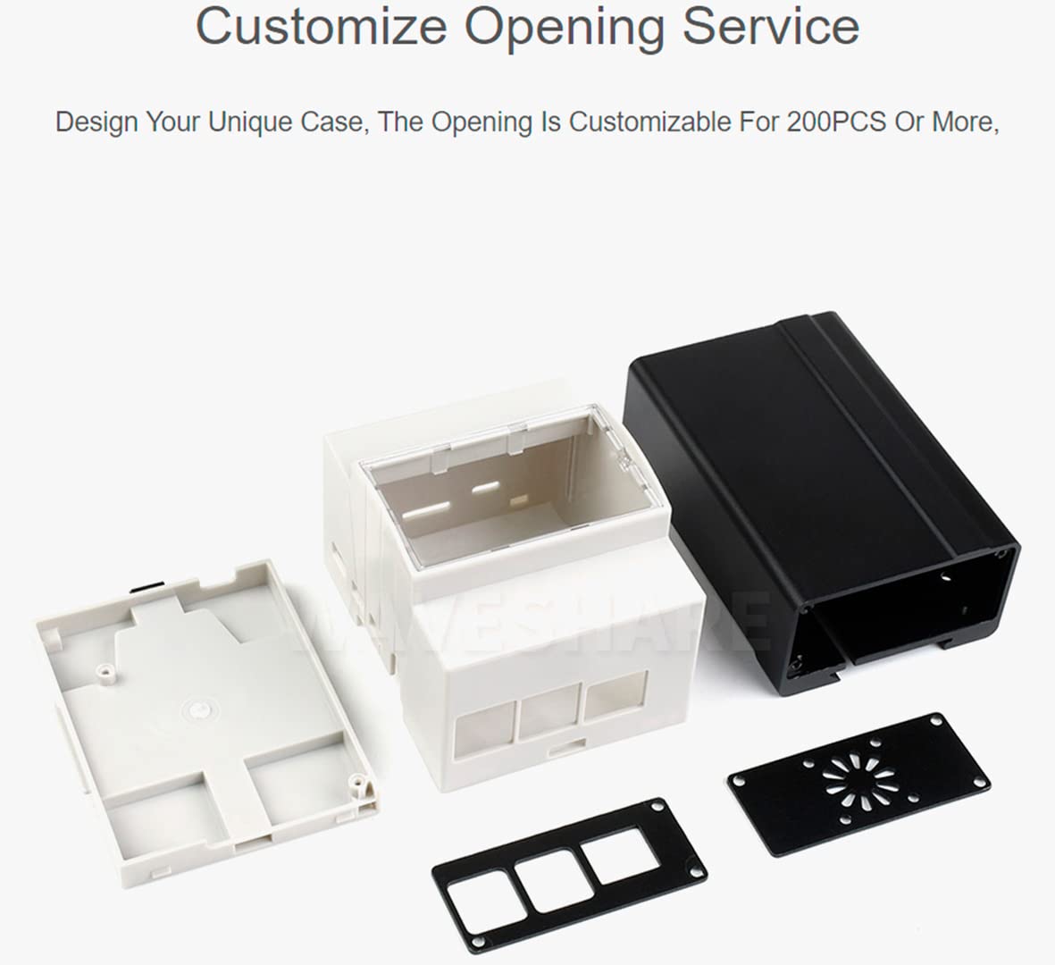 Raspberry Pi 4 Case, DIN Rail ABS Case for Raspberry Pi 4, Large Inner Space, Injection Moduling