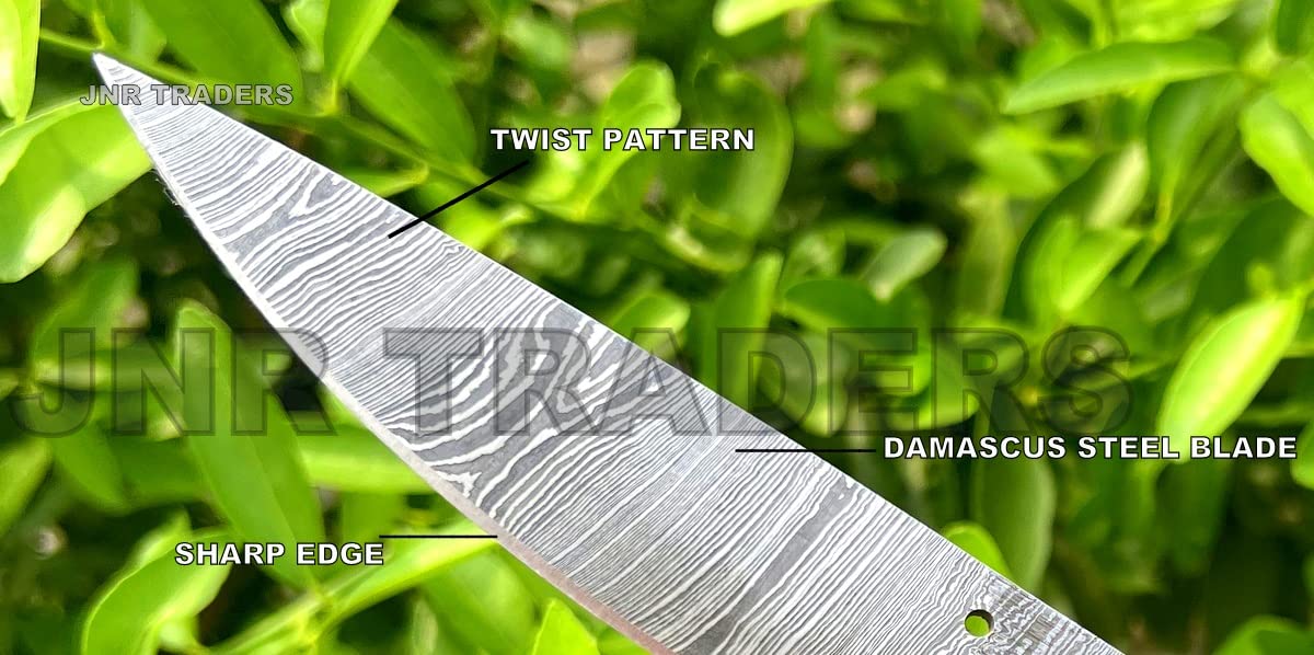 JNR Traders Damascus Steel Blank Blade Knife Making Material 9" Handmade Damascus Paring Knife Blank Blade Full Tang 352 Layers jnr3720
