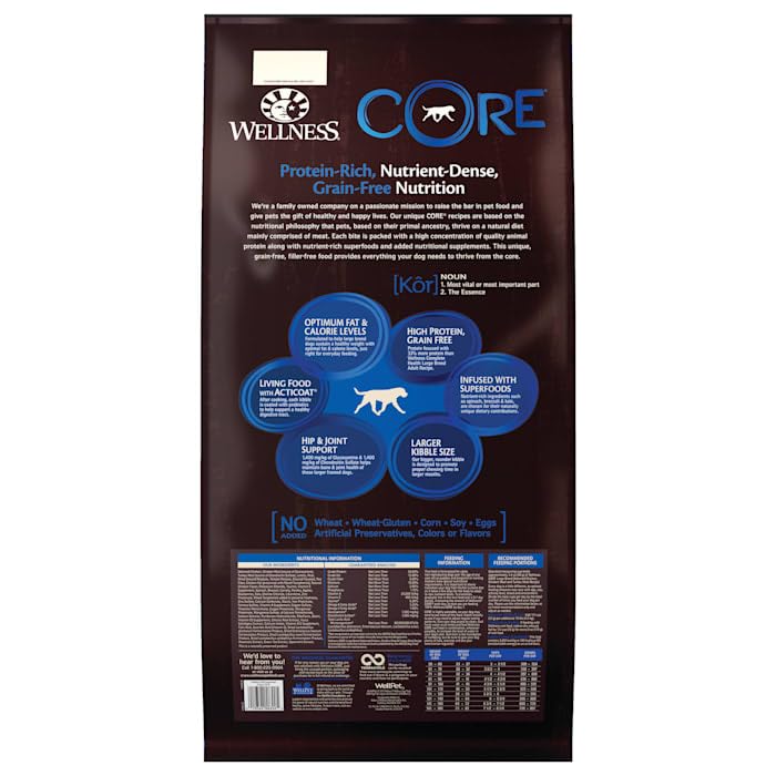 Wellness CORE Natural Grain Free Large Breed Original Dry Dog Food, 24 lbs