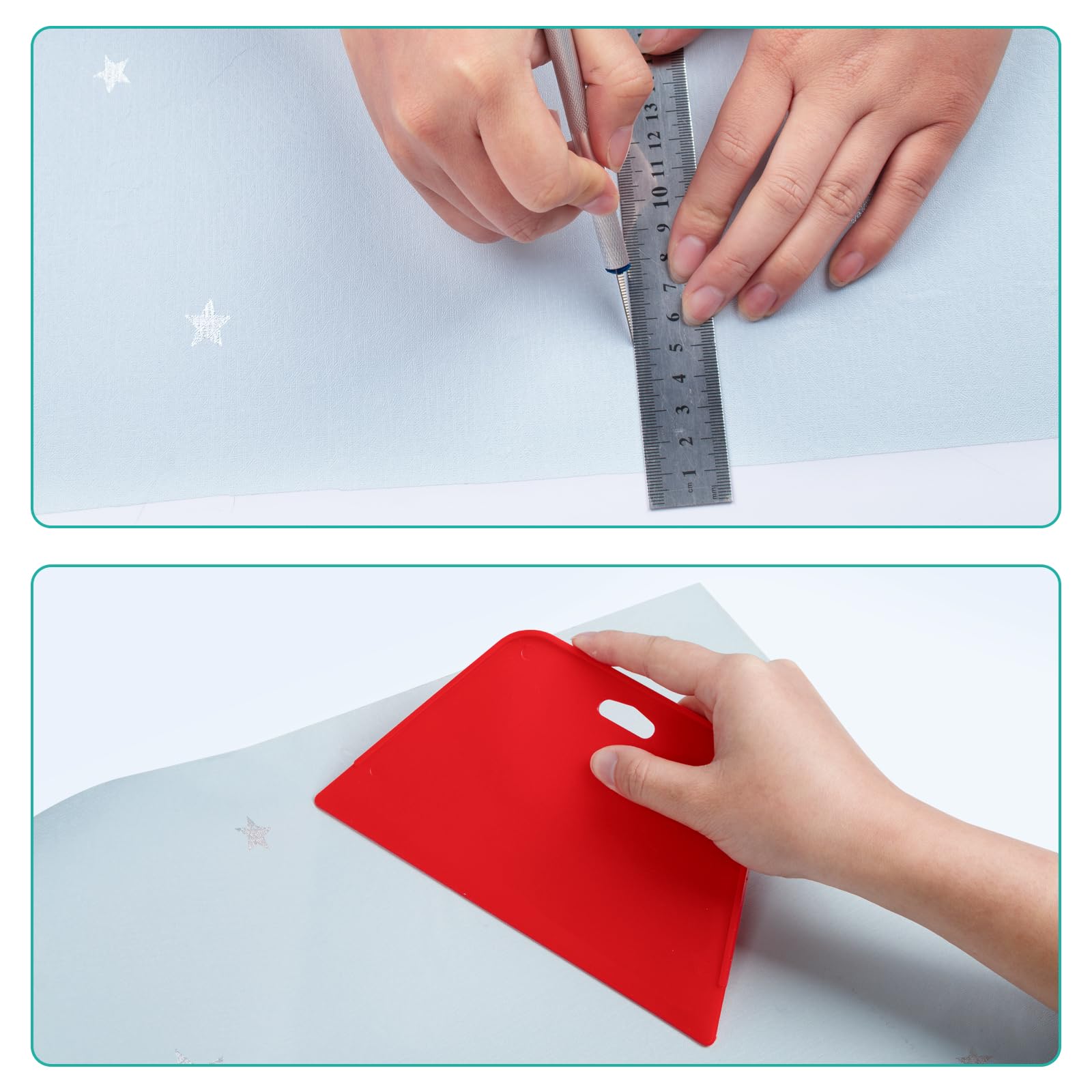 Reovatile Wallpaper Smoothing Tool Kit for Self-Adhesive Wallpaper,Trimming Ceiling,Woodwork or Baseboard Projects,Vinyl Wrap,Window Tint or Glass Film