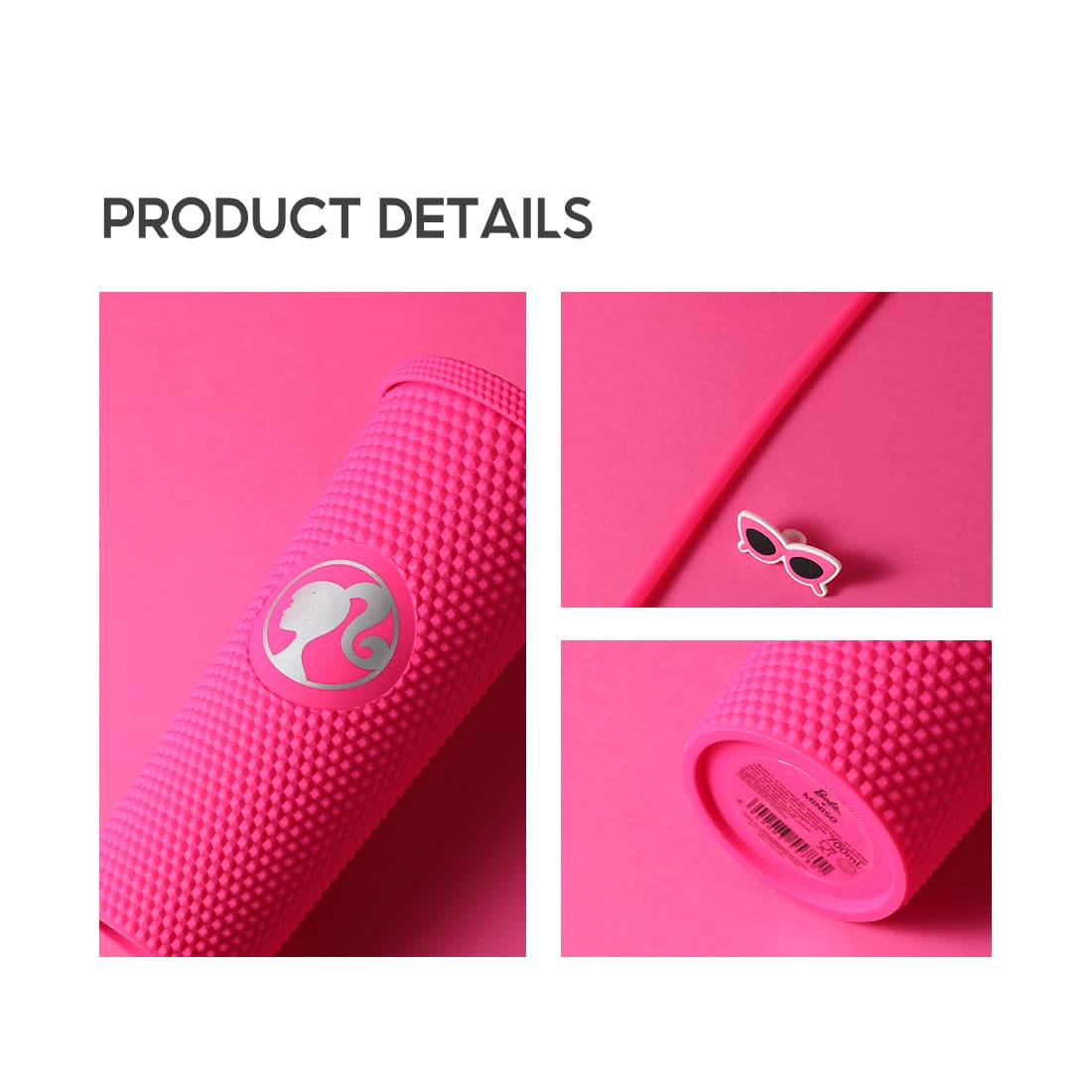 MINISO Barbie Collection Studded Tumbler with Straw (700mL), Fashionable and Functional Drinkware for Barbie Enthusiasts