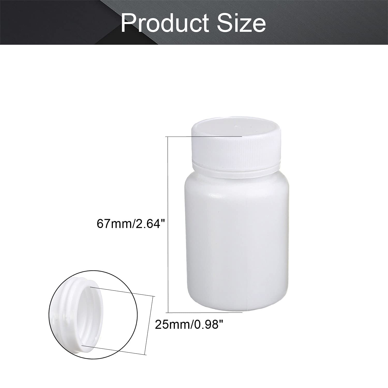 Utoolmart 50Pcs Plastic Solid Powder Medicine Pill Cylindrical Chemical Container Reagent Bottle, 80ml Wide Mouth Sample Sealing Liquid Storage Container