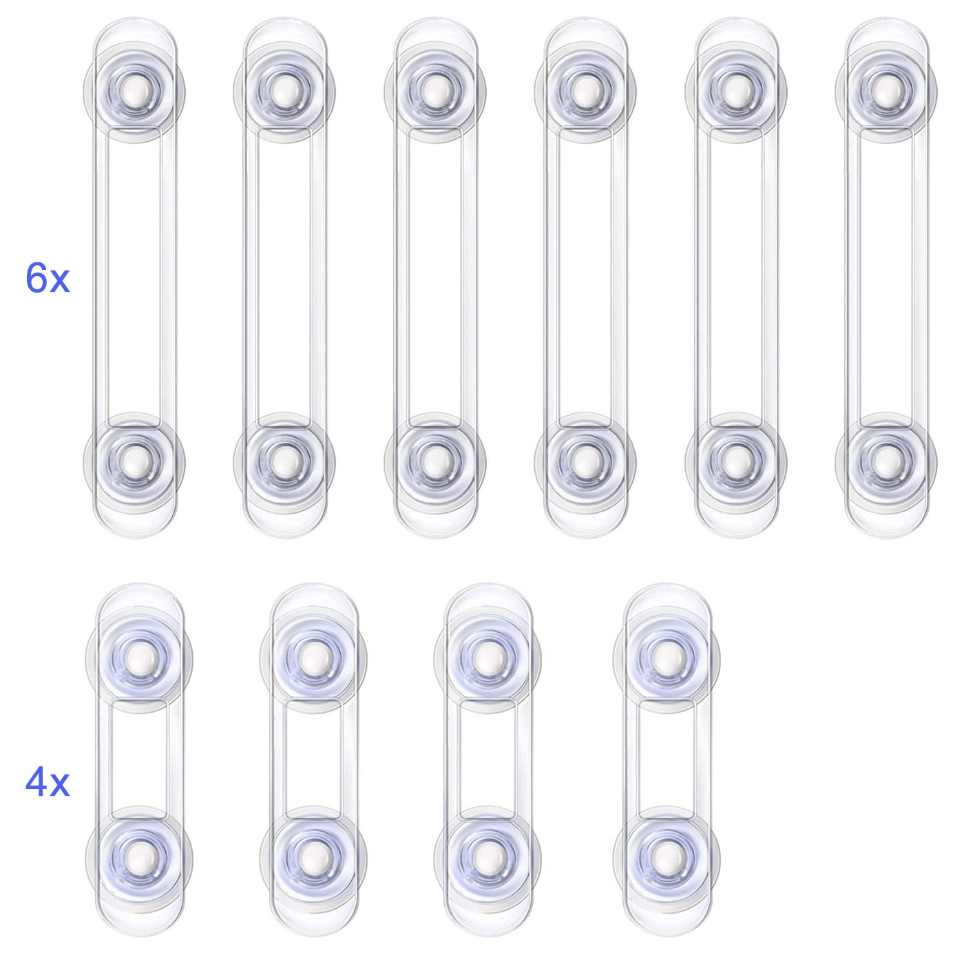 Yyinone 10pcs Baby Safety Strap Locks for Cabinets, Drawers, Fridge, Dishwasher, Toilet Seat, Closet, Oven,Trash Can, Adhesive No Drilling Child Proofing Safety Locks