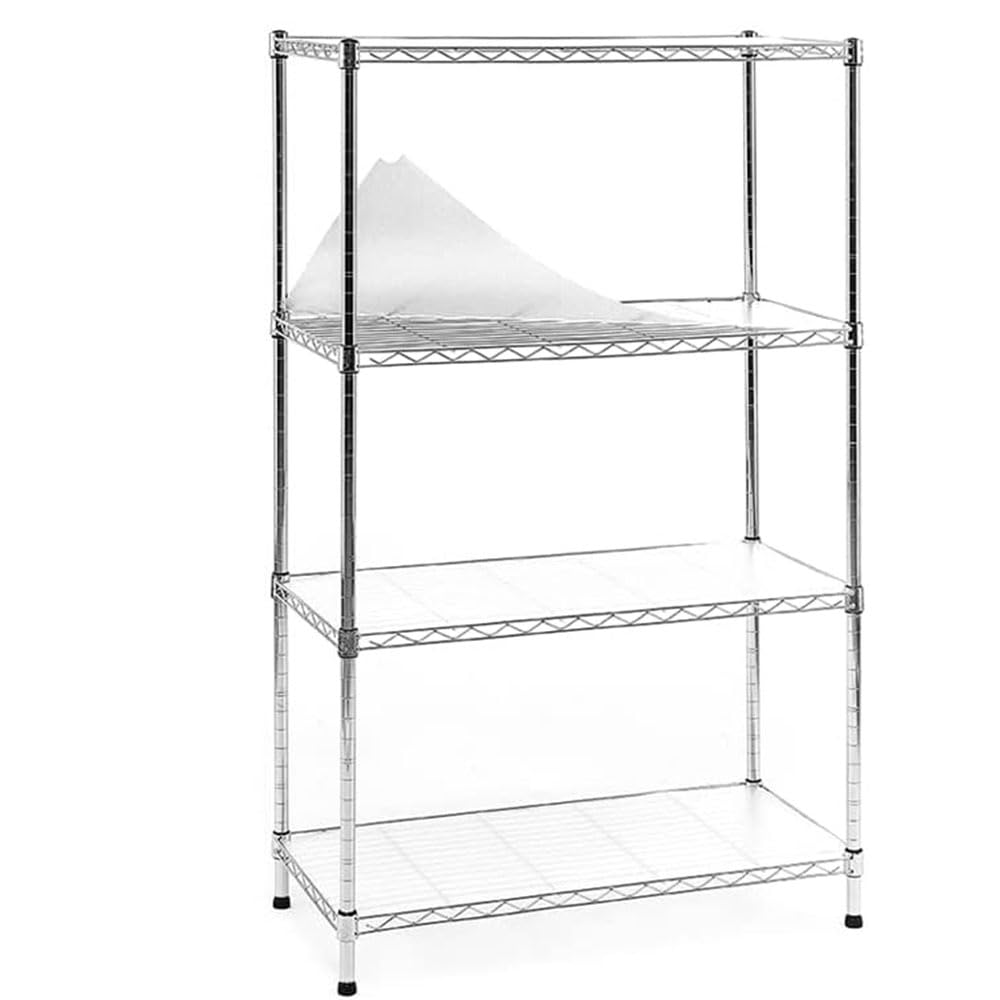 ReLuien 4 Tier Chrome Shelving Units and Storage, Adjustable Wire Shelving with 4-Shelf Liners, Wire Metal Storage Shelves Standing Shelf Units, Shelf Organizer for Kitchen and Garage 30Wx14Dx47H