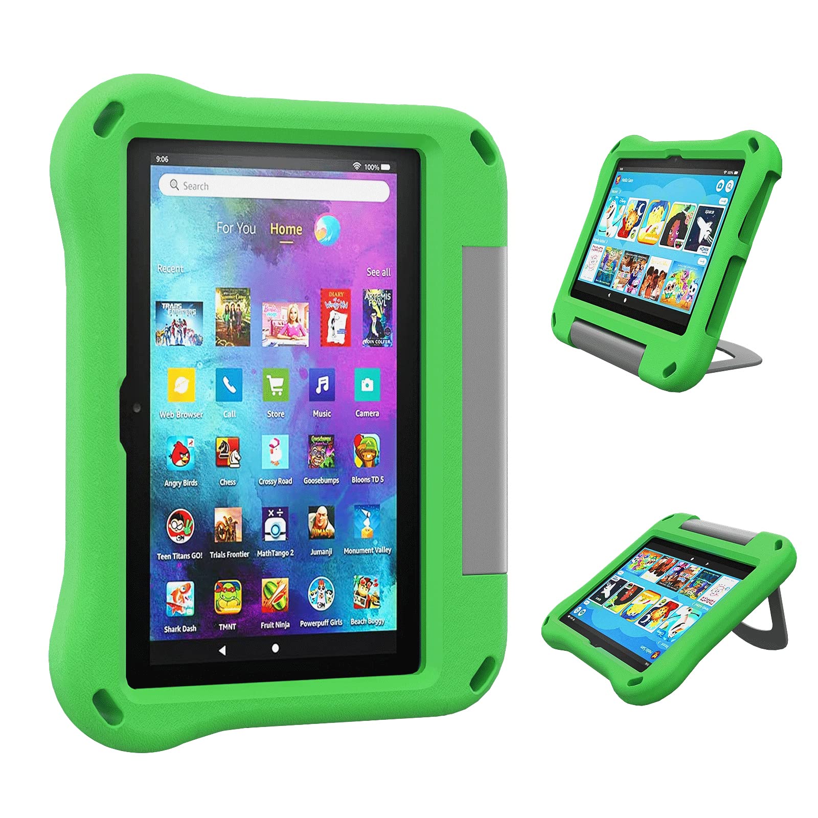 Kids-Proof 8 inch Tablet Case, Tablet 8 Kids Case(Only for 2022 Release, 12th Generation&2020 Release, 10th Generation)-Auorld Light-Weight Kids-Proof Case with Stand for Tablet 8-Green