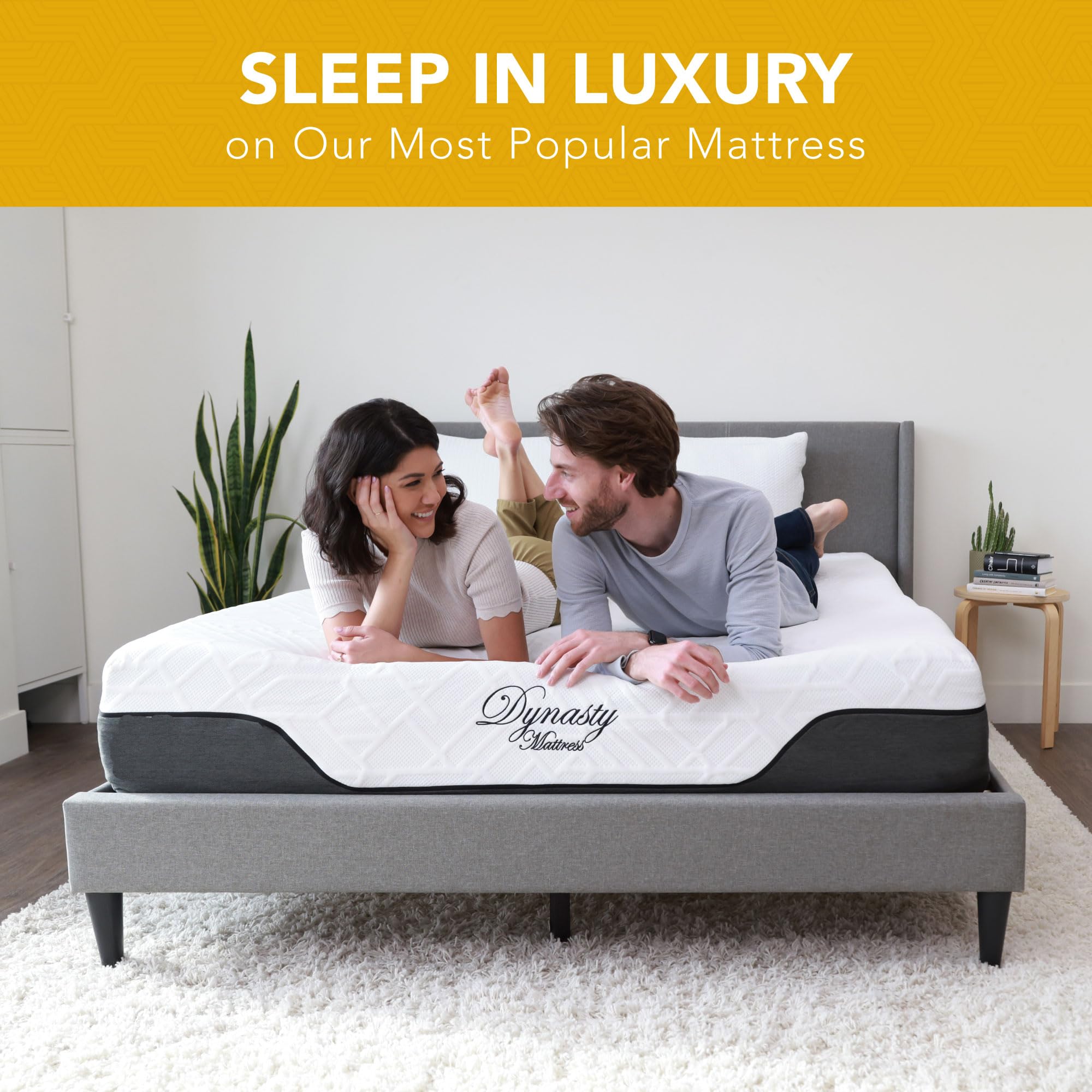 DynastyMattress King Mattress CoolBreeze 12 Inch Essential Gel Infused Memory Foam Bed Medium Firm Queen Size 60x80 (USA Made)