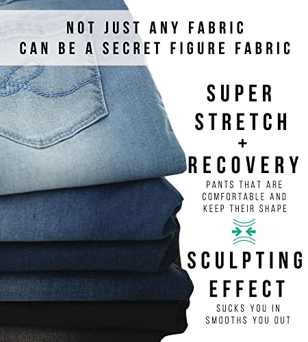 Rekucci Women's Secret Figure Premium Denim Straight Leg Pull-On Jean (10, Ink Blue Sandblast)