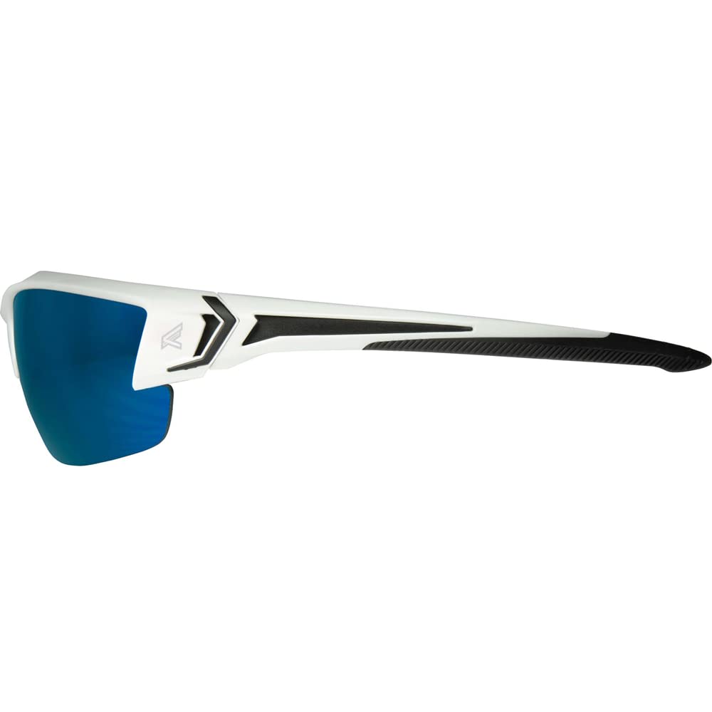 Edge TSDK246-G2 Khor G2 Polarized Wrap-Around Safety Glasses, Anti-Scratch, Non-Slip, UV 400, Military Grade, ANSI/ISEA & MCEPS Compliant, 5.04" Wide, White Frame / Smoke Lens