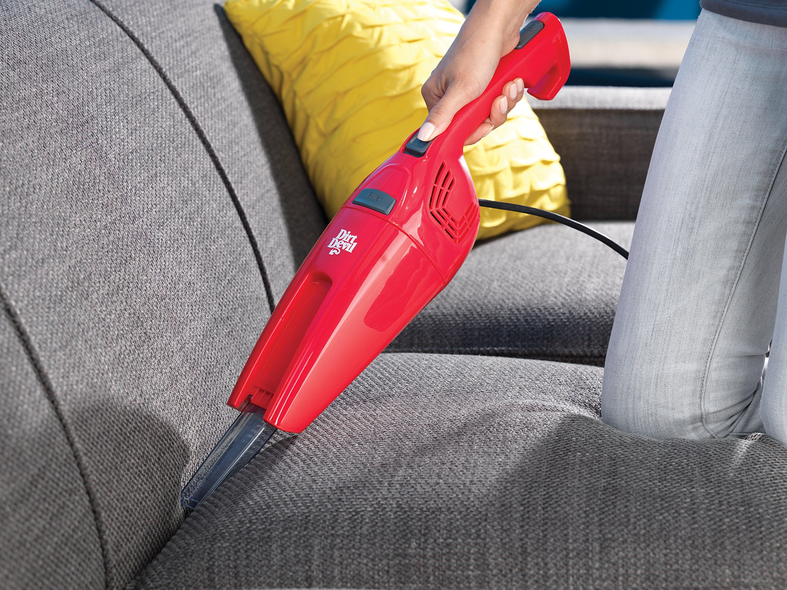 Dirt Devil Versa Clean Bagless Stick Vacuum Cleaner and Hand Vac, 16feet Power Cord, SD20010, Red