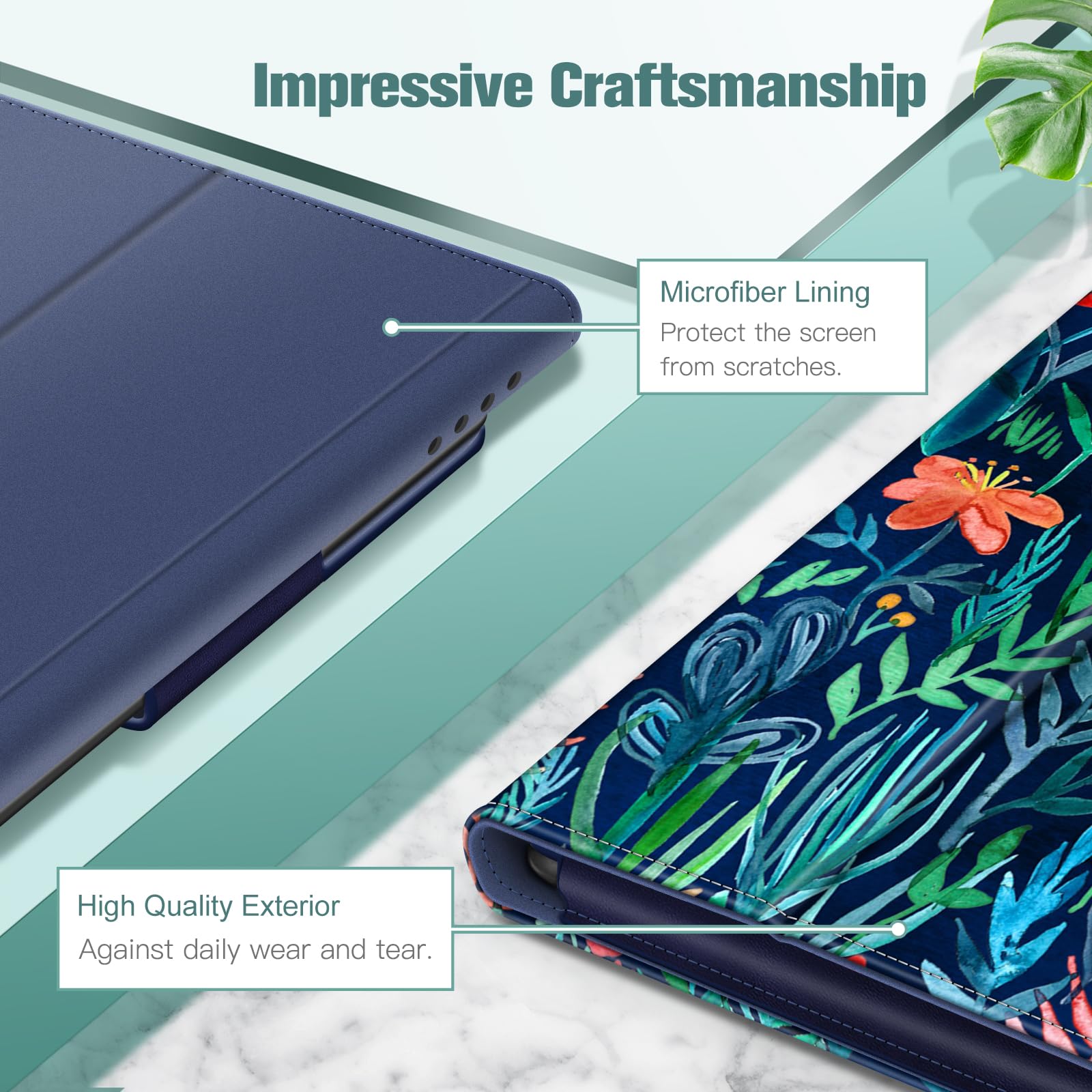 Fintie Folio Case for All-New Amazon Fire HD 10 and 10 Plus Tablet (13th/11th Generation, 2023/2021 Release) 10.1" - Slim Fit Standing Cover with Auto Sleep/Wake, Jungle Night