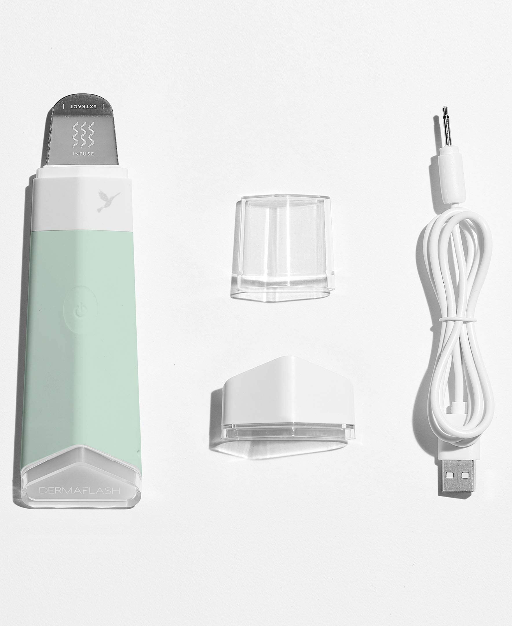 DERMAFLASH DERMAPORE Skin Care Device, Ultrasonic 2-in-1 Pore Extractor and Serum Infuser, Icy Pink