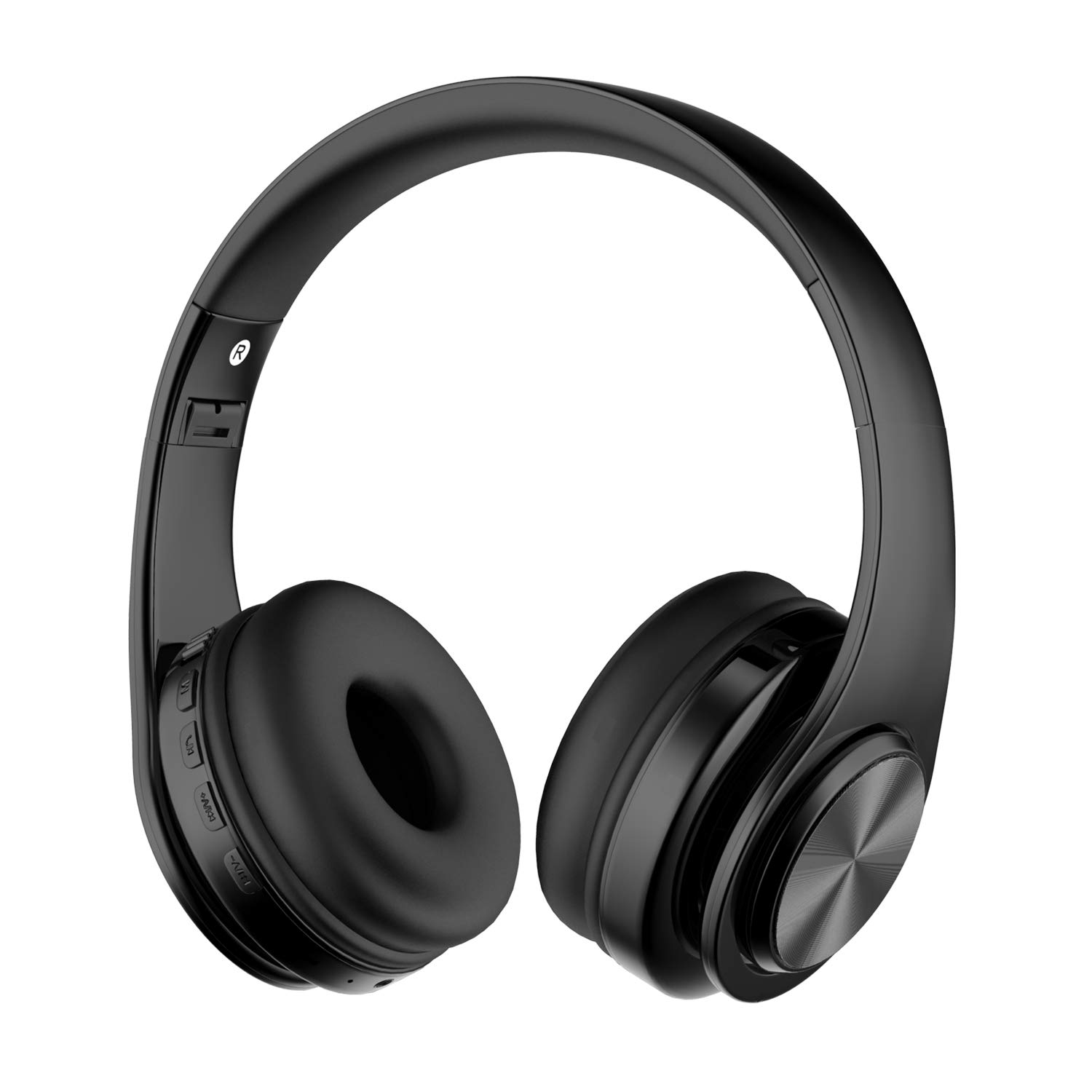 Funwaretech Wireless Bluetooth Headphones Over Ear with Mic,Noise Cancelling Headphones Bluetooth 5.0, Foldable Hi-Fi Stereo Wireless Headphones,Soft Memory-Protein Earmuffs for Travel/Work, Black