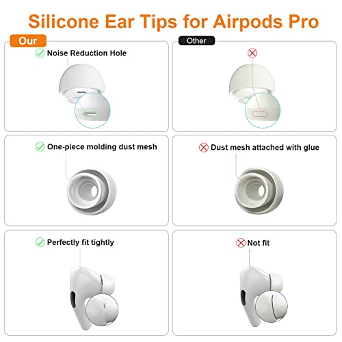 SUPFINE Airpod Pro Case Cover with Keychain, Soft Protective Silicone Airpods Pro Case with Airpod Cleaner kit & Replacement Ear Tips (S/M/L), Black