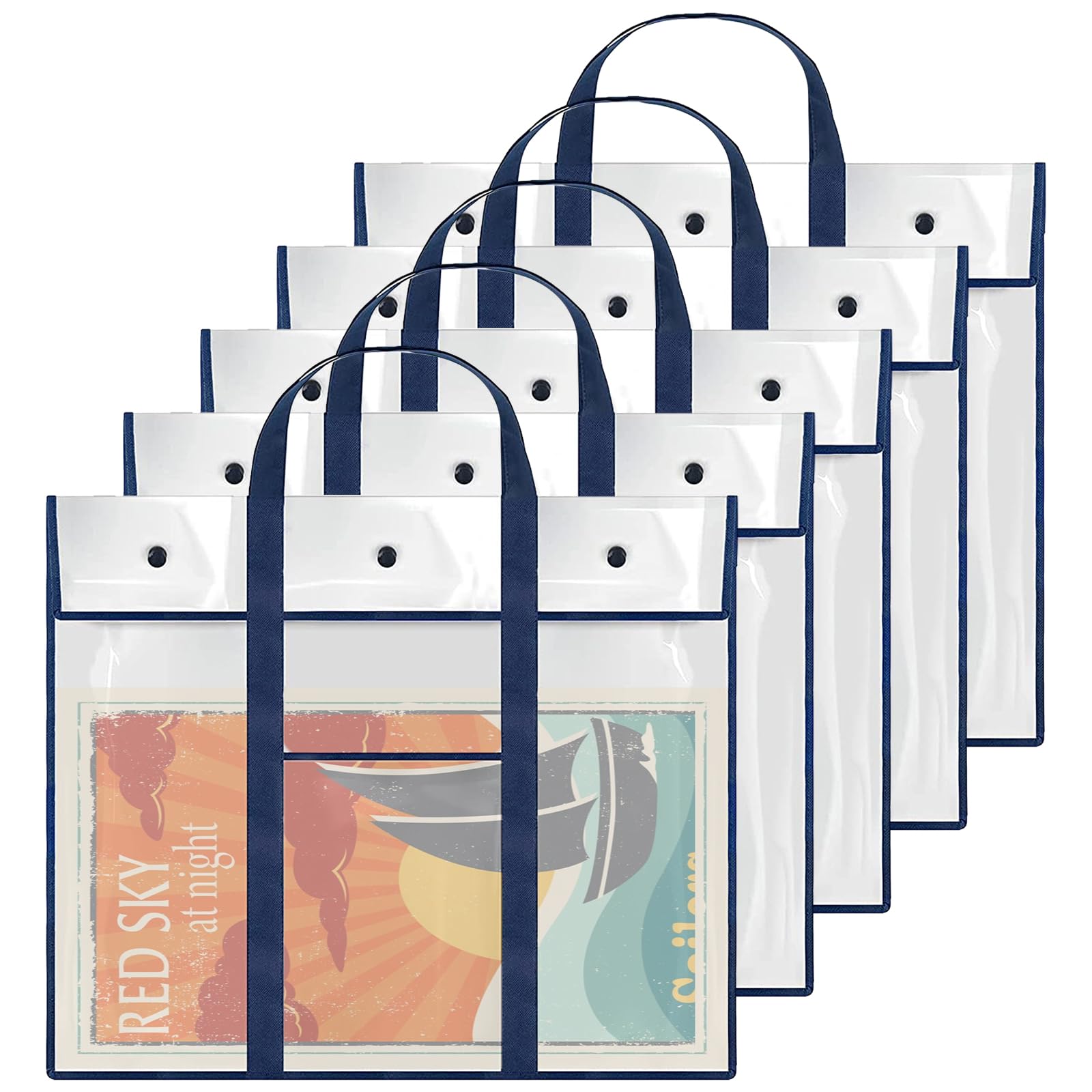 LDXDRU 5Pcs Large Poster Storage Bag, Portfolio Bag, Bulletin Board Poster Storage Bag Art Folder with Pocket for Classrooms Teachers, 30" x 25.5"
