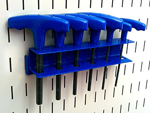 Wall Control Pegboard Screwdriver Holder Bracket Slotted Metal Pegboard Accessory Pegboard and Slotted Tool Board – Blue