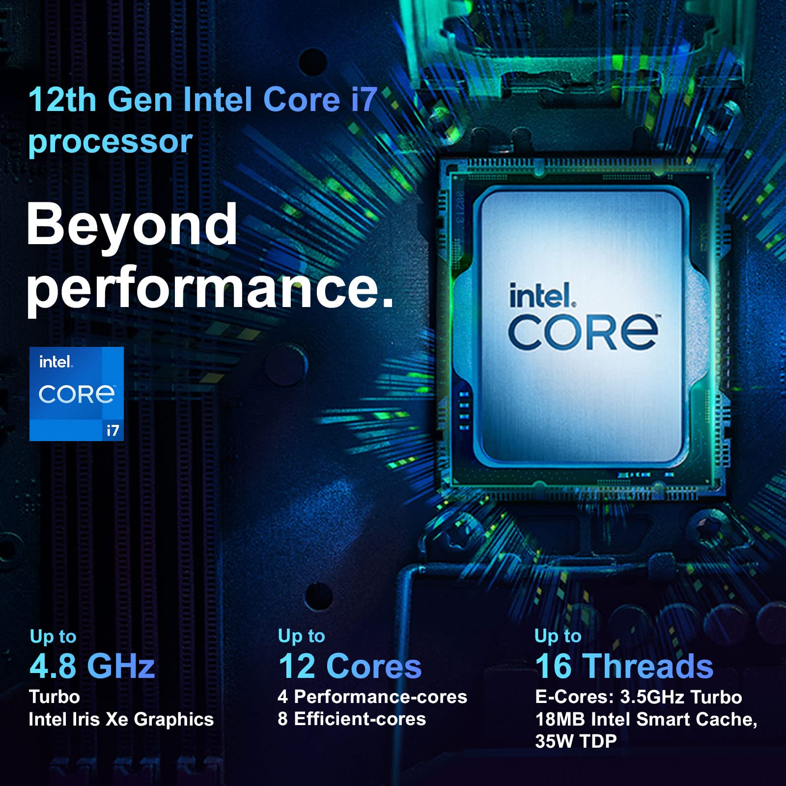 Intel NUC 12 Pro desktop Mini PC, Latest 12TH GEN Intel Core i7-1260P 12-Cores, Upto 4.7GHz Turbo, 18MB Intel Smart Cache, Intel Iris Xe Graphics, 16GB RAM, 512GB SSD, Win 11 Pro（NUC12WSHi7）