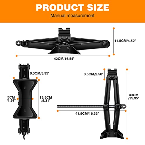 Scissor Lift Jack for Car - 2 Ton apacity Car Jack with Speed Crank Handle- Lifting Jack Car Kit with Wrench(17/19/21/23mm Sockets) for Auto/SUV/MPV