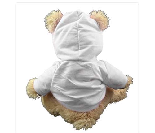 White Hoodie Tee Teddy Bear Clothes Fits Most 14"-18" Build-a-Bear and Make Your Own Stuffed Animals